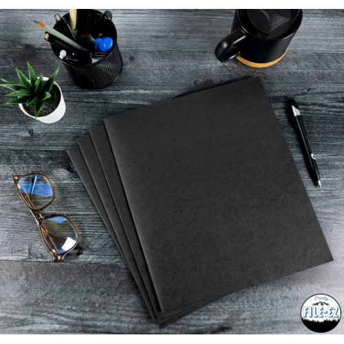 FILE-EZ Two-Pocket Folders, Black, 25-Pack, Textured Paper, Letter Size FILE-EZ Two-Pocket Folders, Black, 25-Pack, Textured Paper, Letter Size